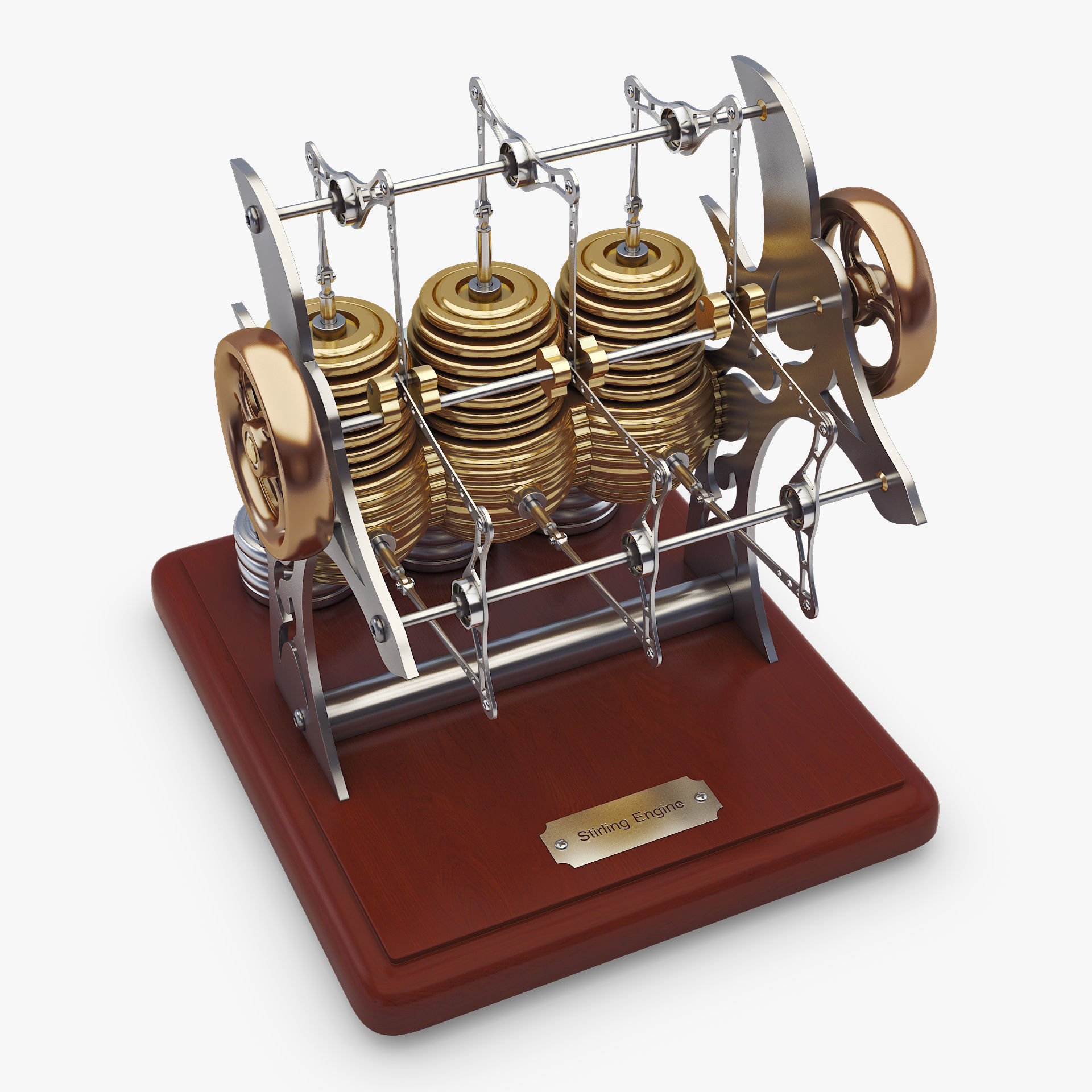 Stirling Engine Triple v 1 3D model | CGTrader