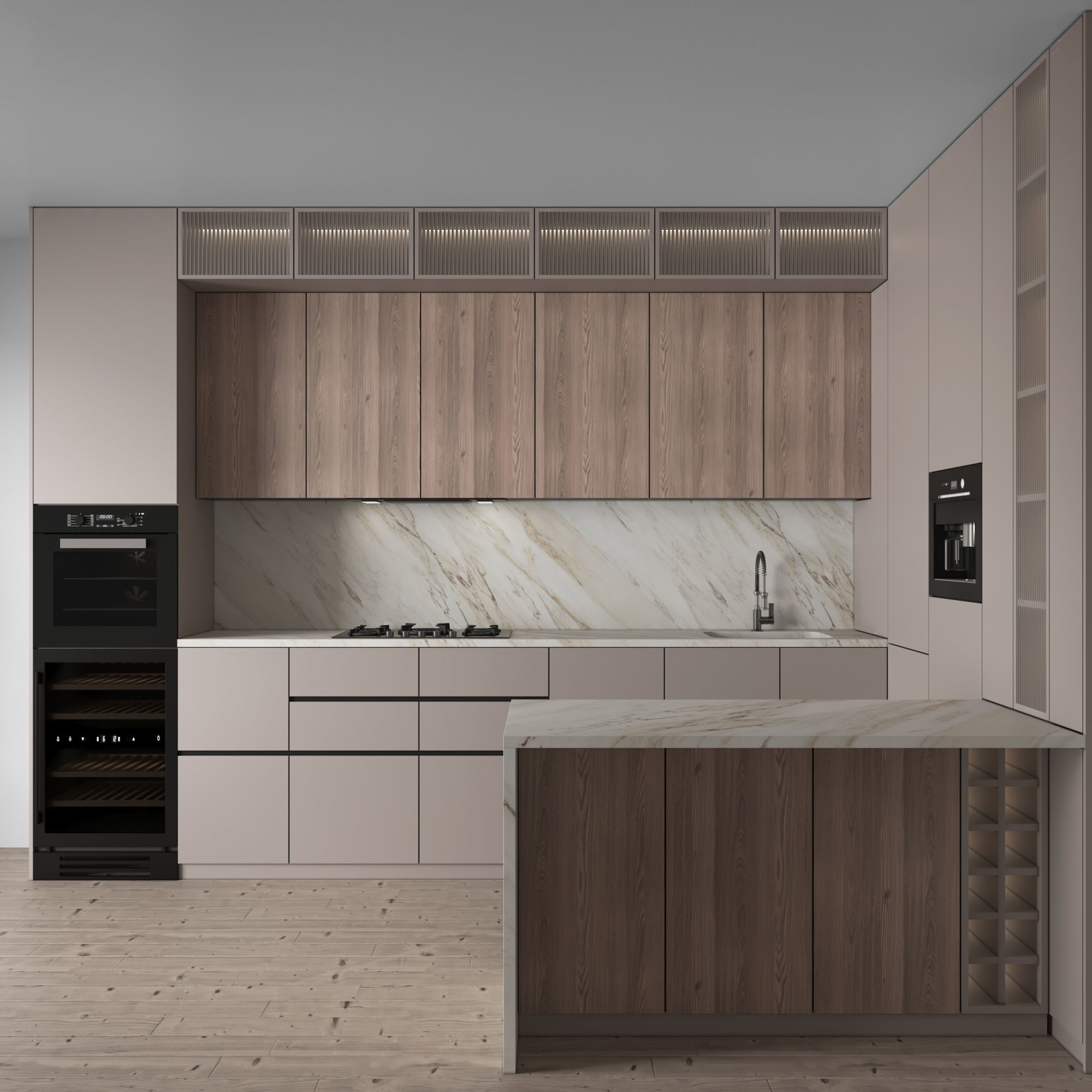Kitchen Modern 107 - Corner Kitchen 3D model | CGTrader