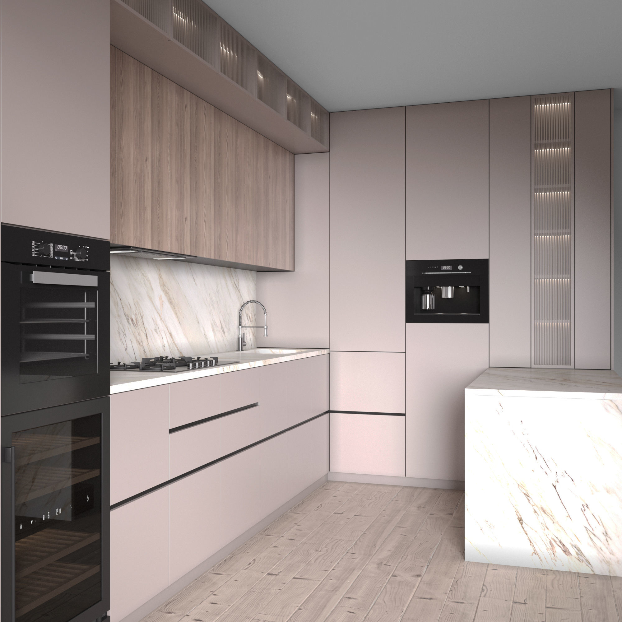 Kitchen Modern 107 - Corner Kitchen 3D model | CGTrader