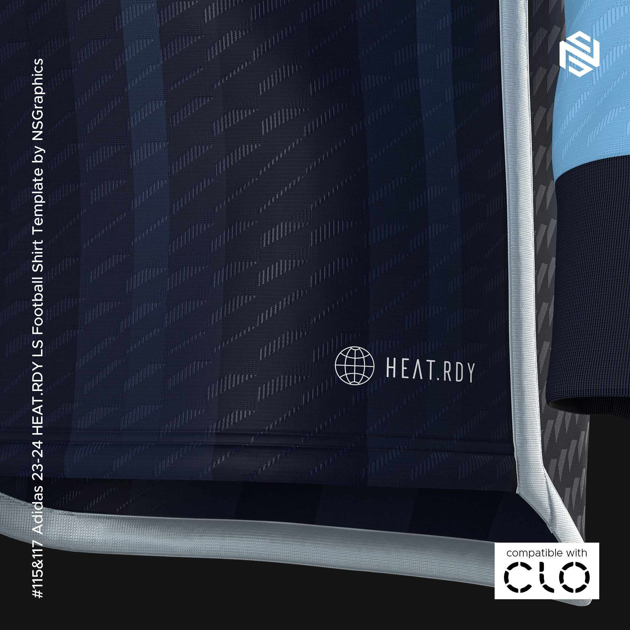 Adidas 23-24 HEATRDY LS Football Shirt Template for CLO 3D 3D model | CGTrader