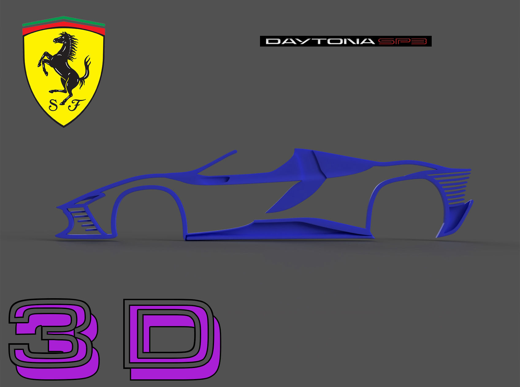 Ferrari Daytona SP3 Silhouette 3D model 3D printable | CGTrader