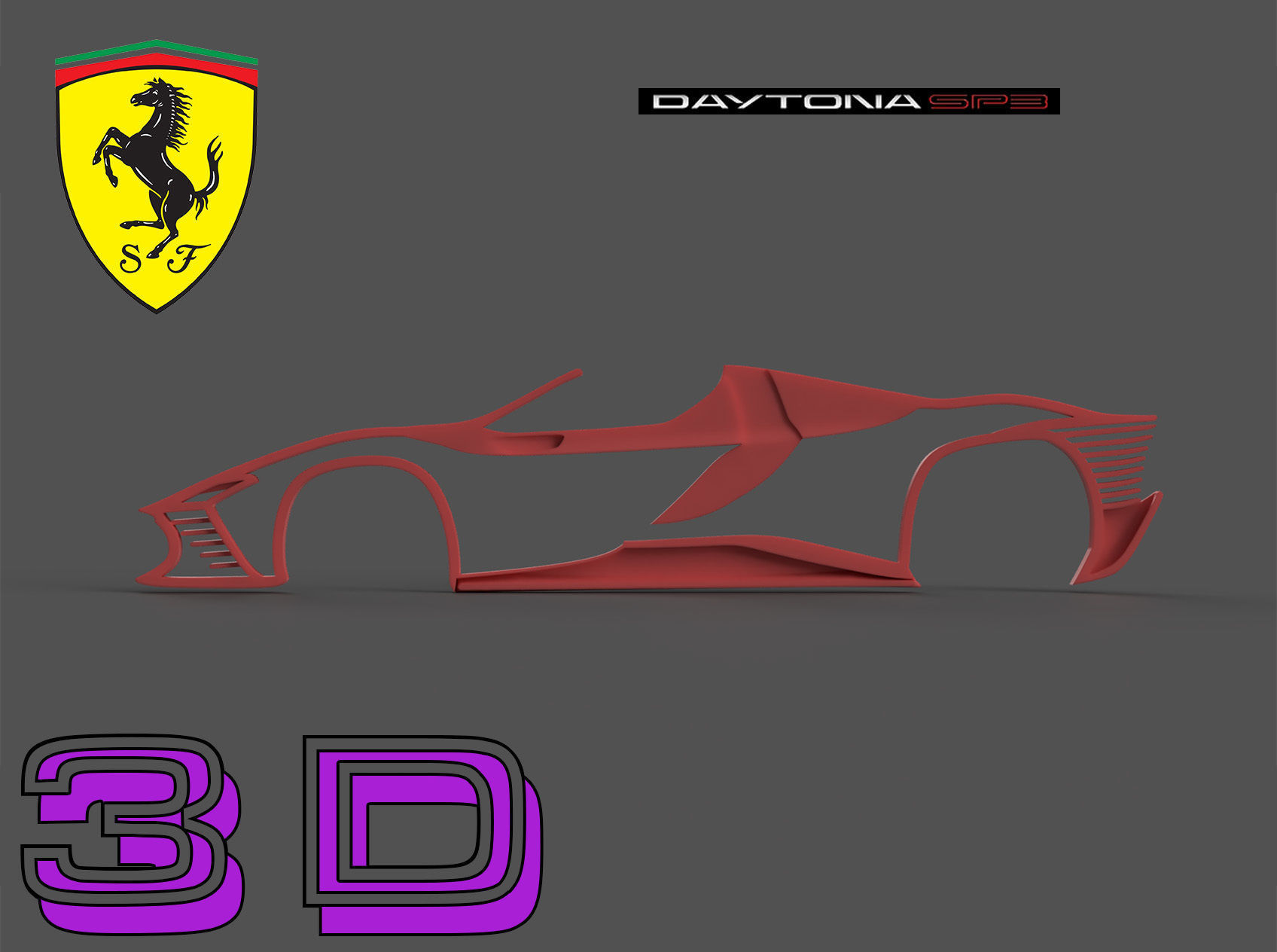 Ferrari Daytona SP3 Silhouette 3D model 3D printable | CGTrader