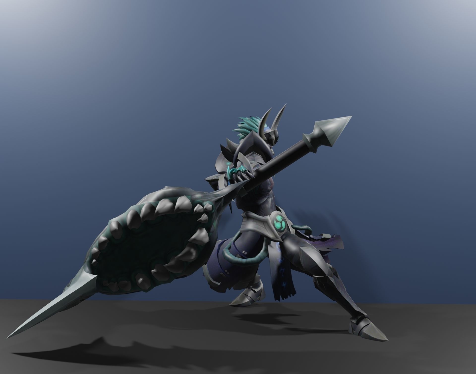 shark demon 3D model animated rigged | CGTrader