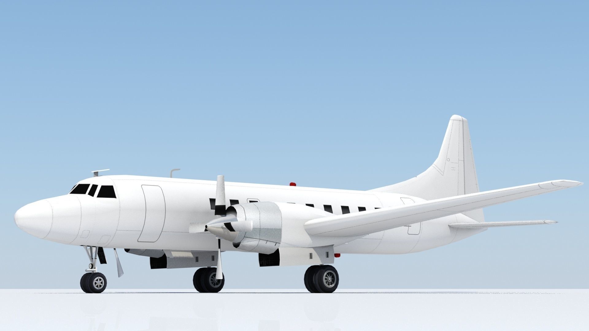 3D model Convair 580 Propliner Low Poly Static Boneyard Model VR / AR ...