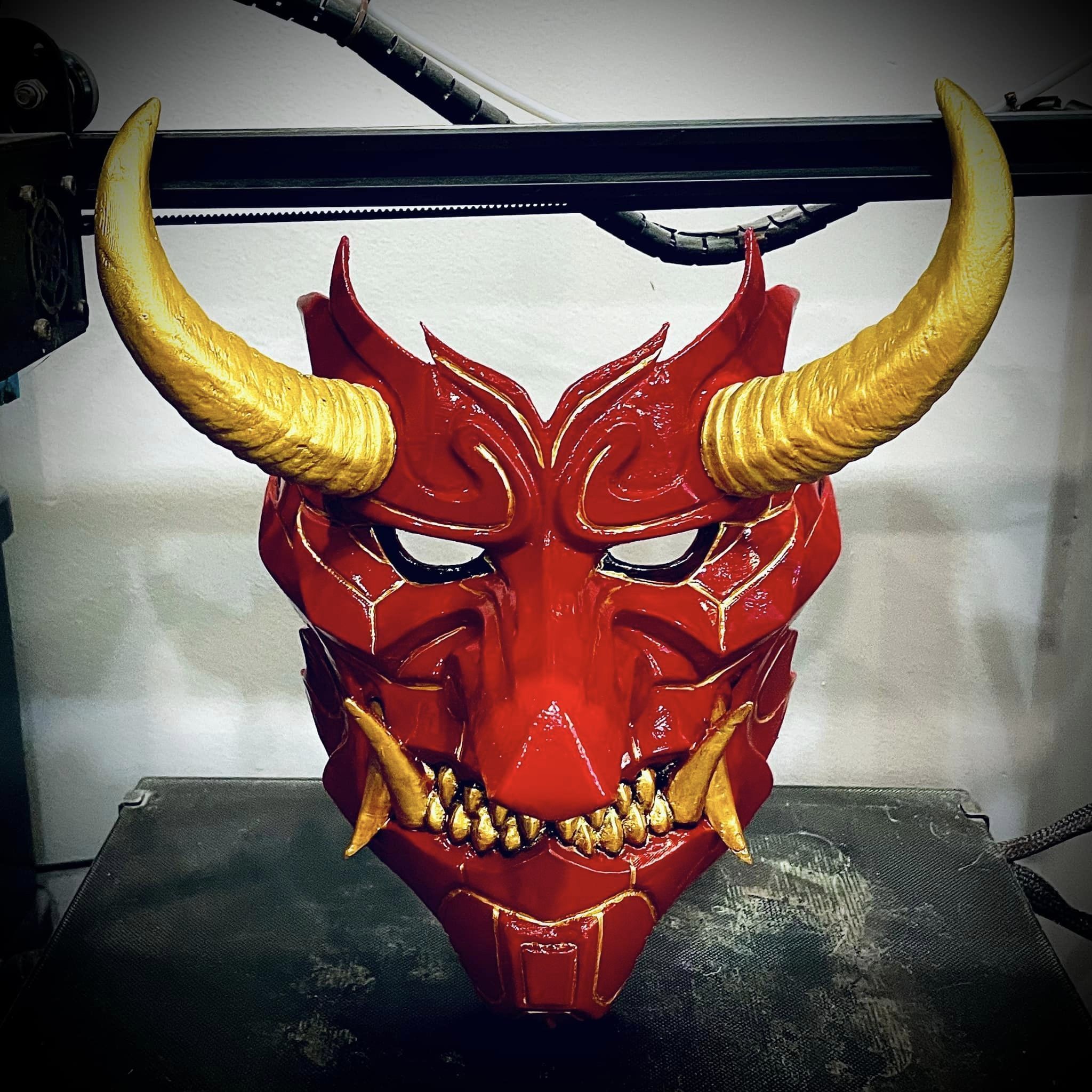 Cyber Samurai Hannya Mask - Japanese Ghost Mask 3D model 3D printable ...