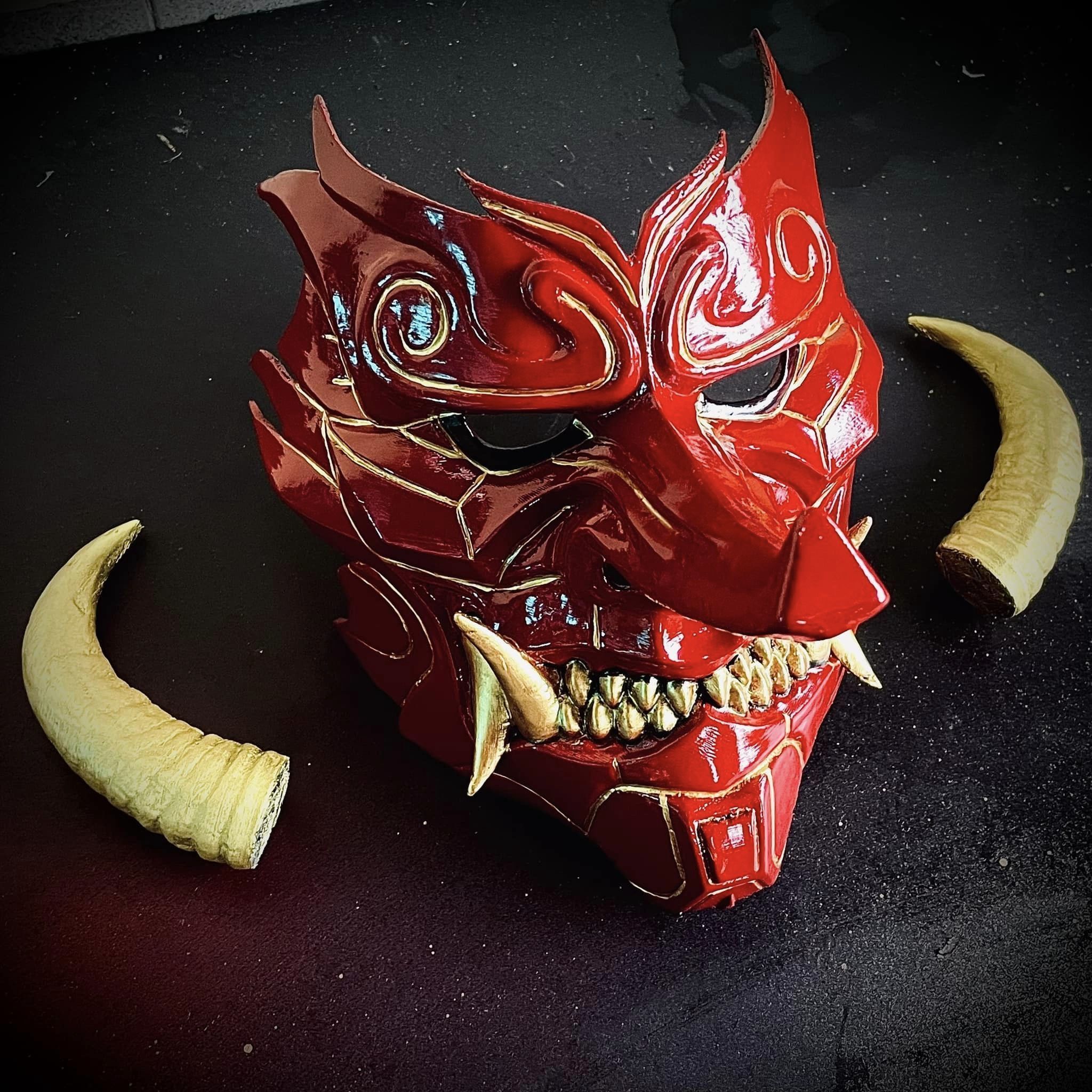 Cyber Samurai Hannya Mask - Japanese Ghost Mask 3D model 3D printable ...