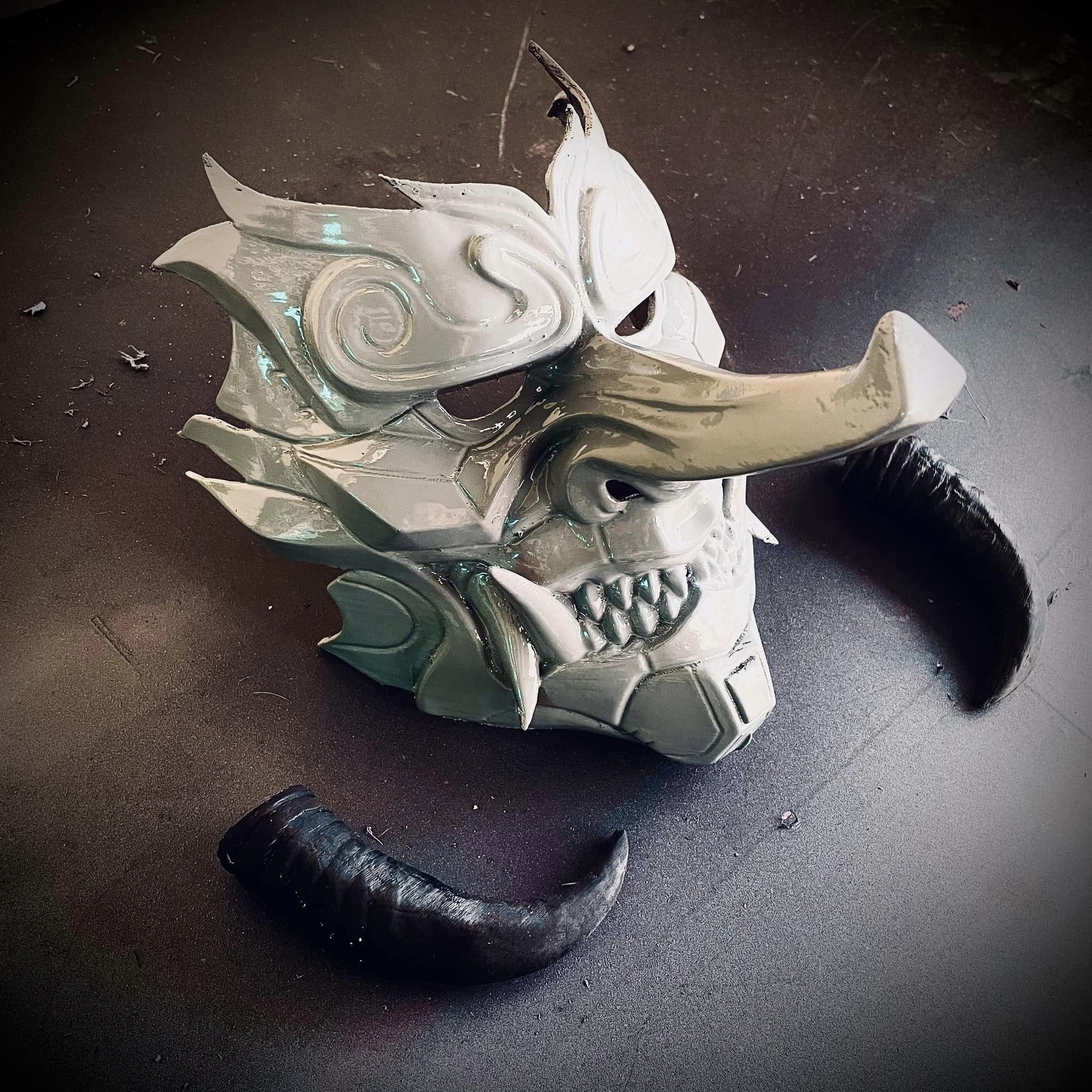 Cyber Samurai Hannya Mask - Japanese Ghost Mask 3D model 3D printable ...