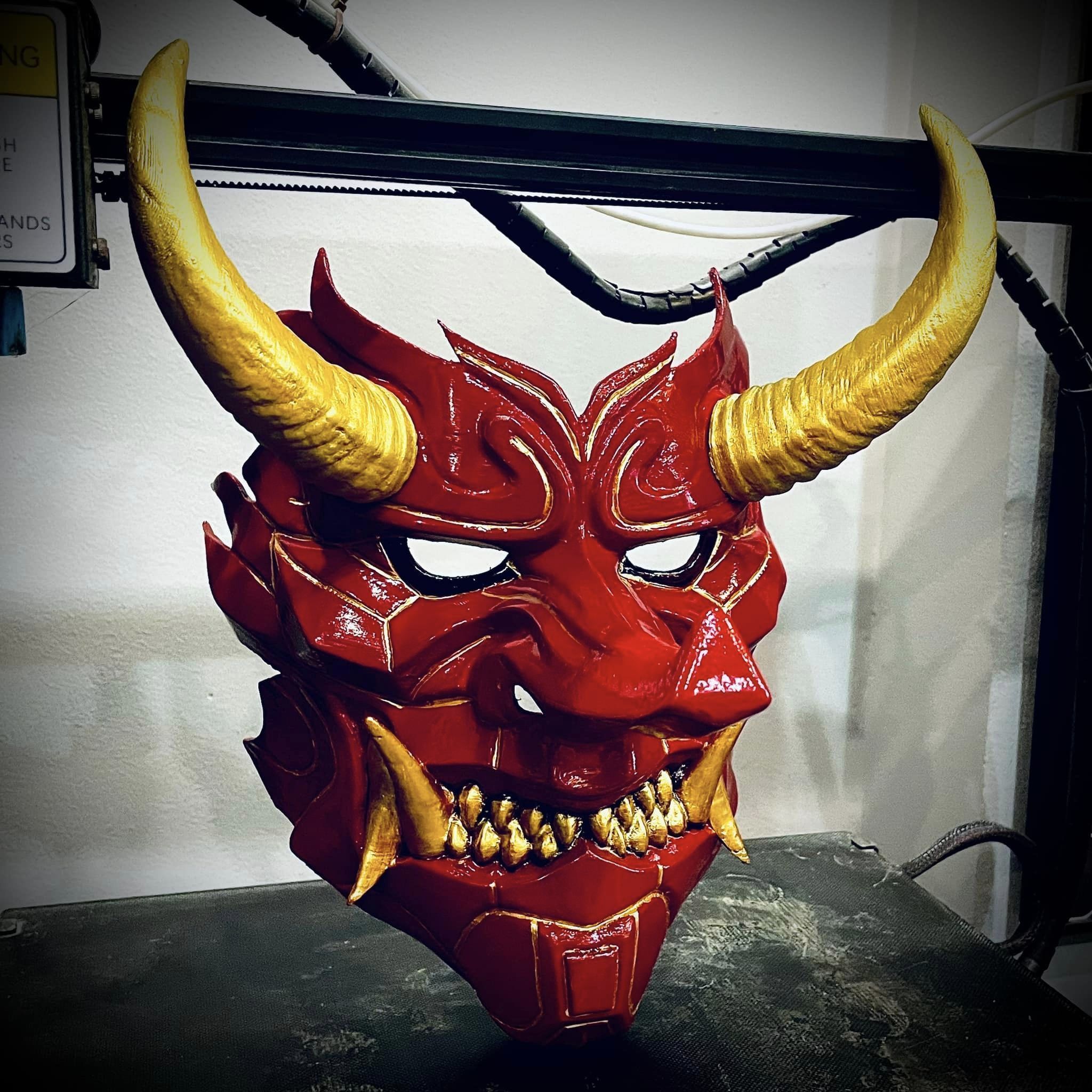 Cyber Samurai Hannya Mask - Japanese Ghost Mask 3D model 3D printable ...