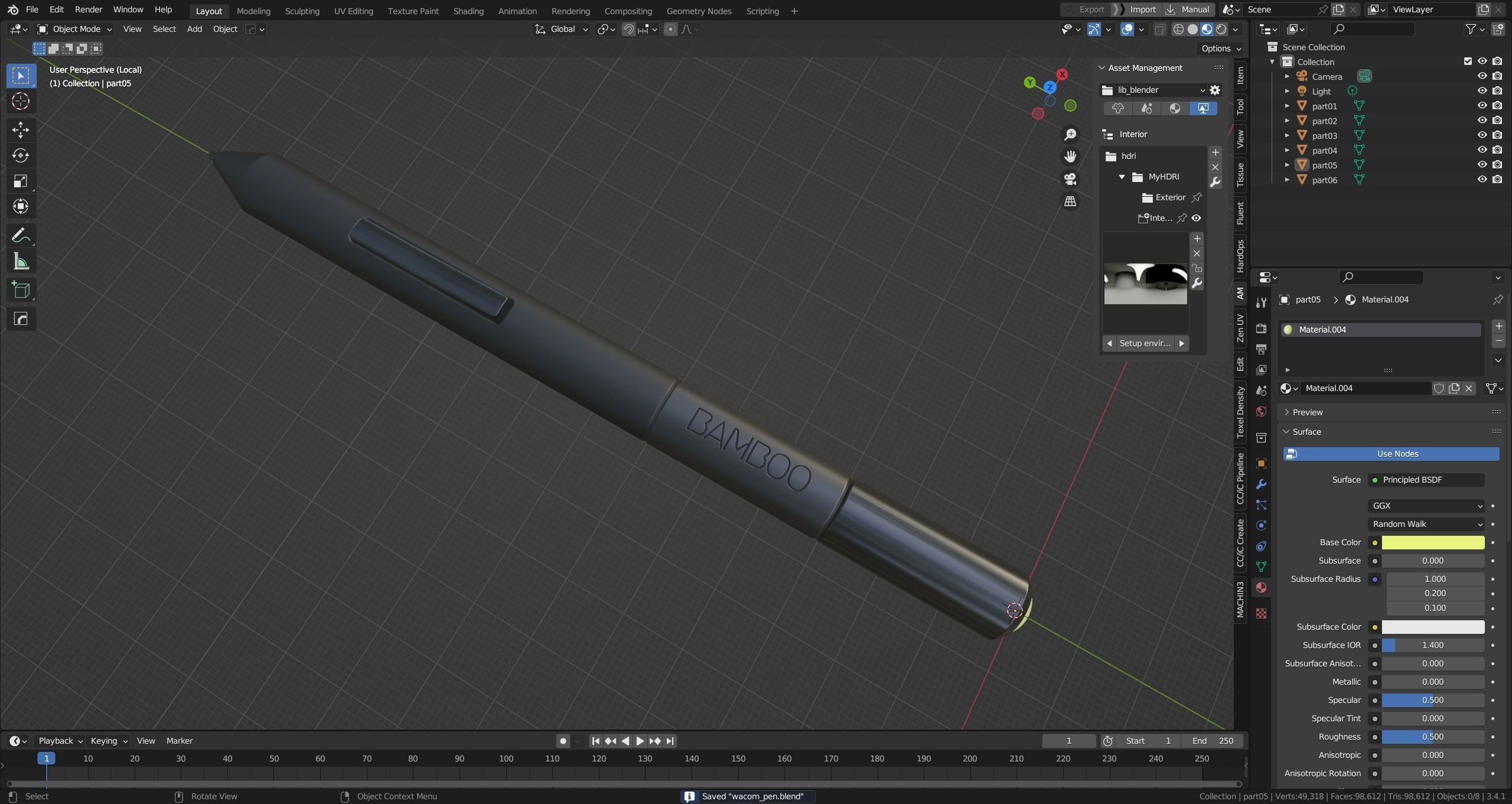 WACOM BAMBOO PEN CTL-670 free 3D model | CGTrader