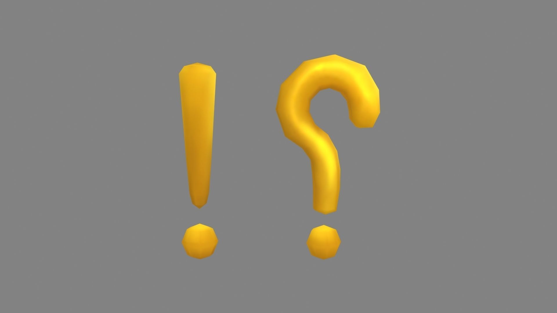 3D model Question mark and exclamation mark - yellow VR / AR / low-poly ...