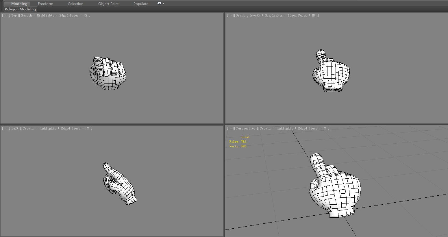 3D model Cartoon white hand - click VR / AR / low-poly | CGTrader