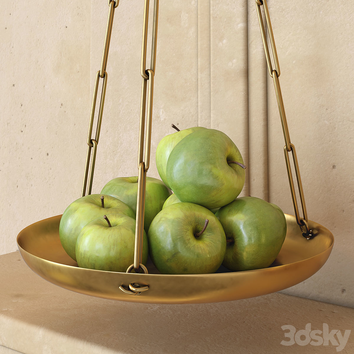 Brass Library Scales and Pedestal 3D model | CGTrader