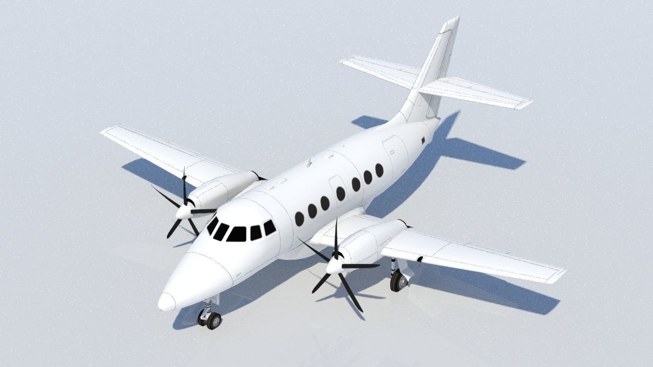 3D model British Aerospace Jetstream 31 Static Scenery Low Poly blank ...
