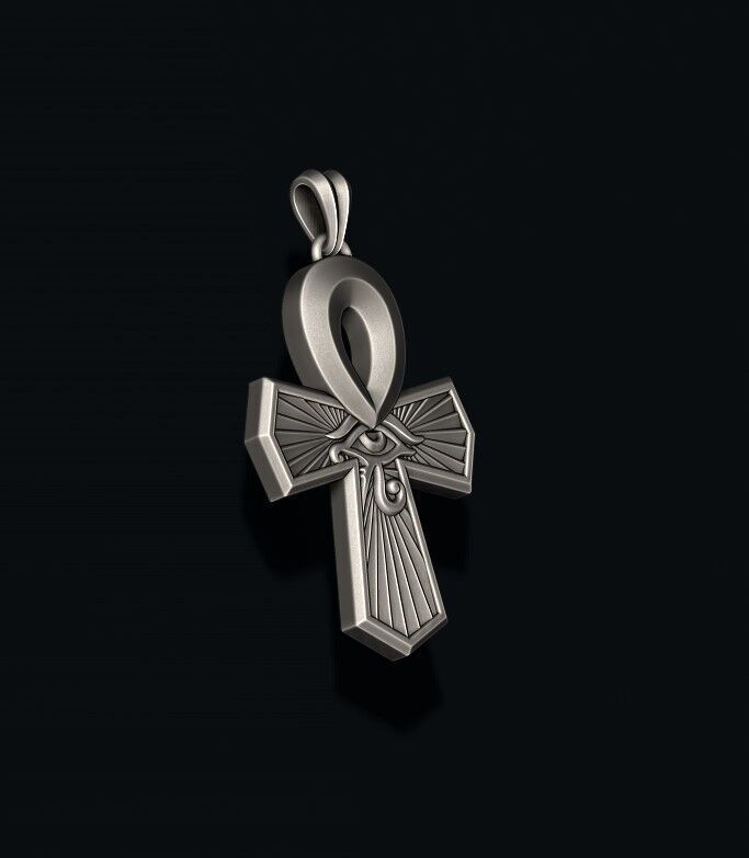 Horus eye ankh cross pendant 3D model 3D printable | CGTrader