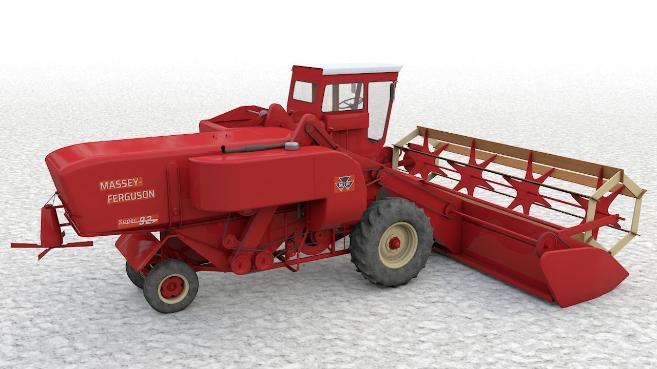 Massey Ferguson Super 92 Combine 1960 3D model | CGTrader