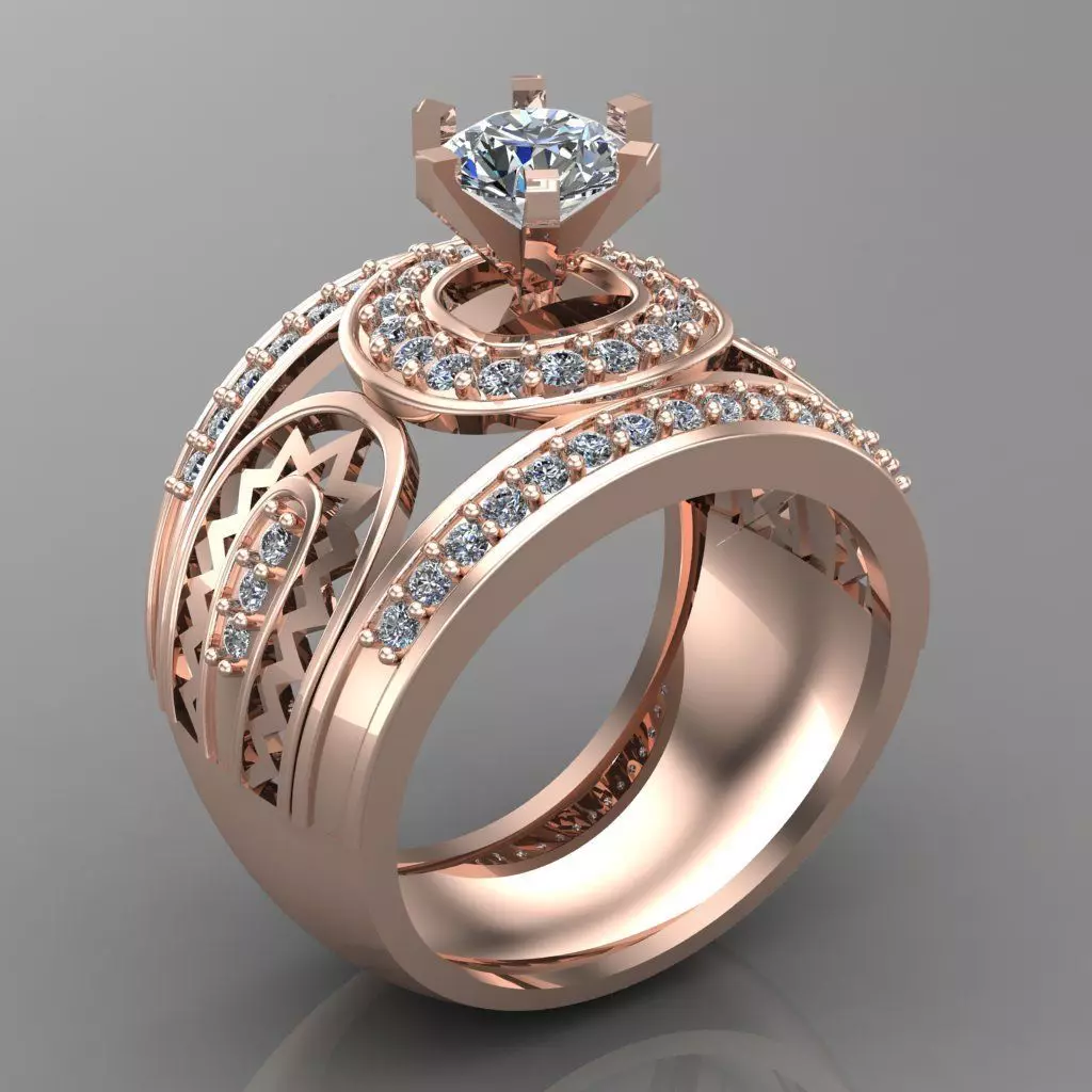 Wedding Engagement Women Ring 3D print model 3D model 3D printable ...