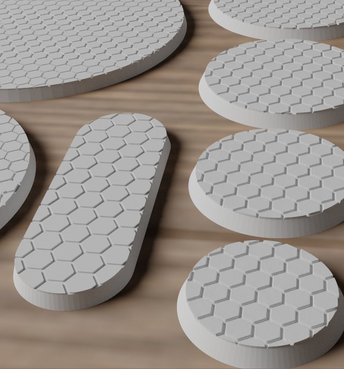 HD Base Set 8 - Hex Grid 3D model 3D printable | CGTrader