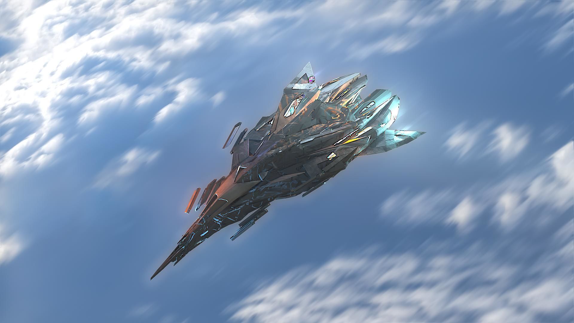 3D model Aircraft Jet Plane Sci-Fi Spaceship Space Ship 015 VR / AR ...