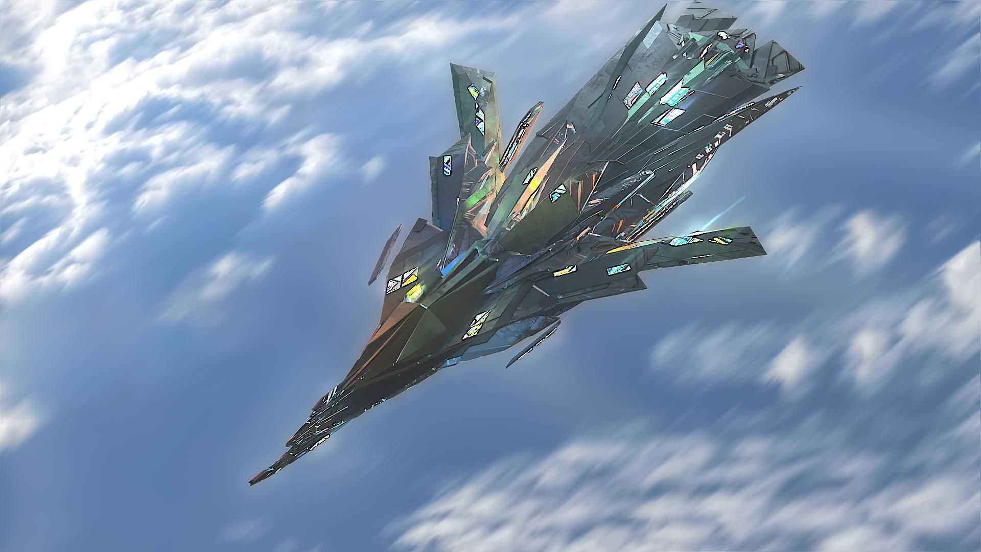 3D model Aircraft Jet Plane Sci-Fi Spaceship Space Ship 012 VR / AR ...