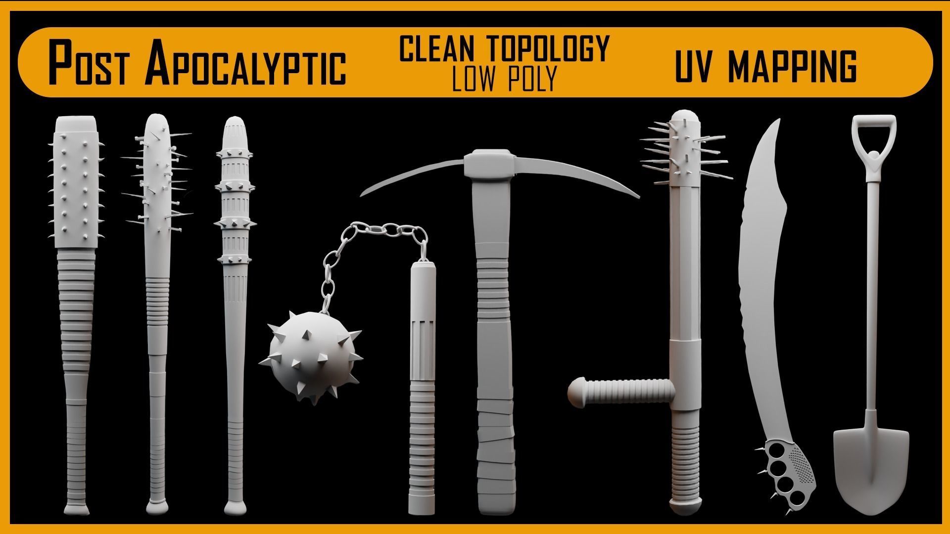 3D model 50 Post Apocalyptic Weapon Base mesh VR / AR / low-poly | CGTrader