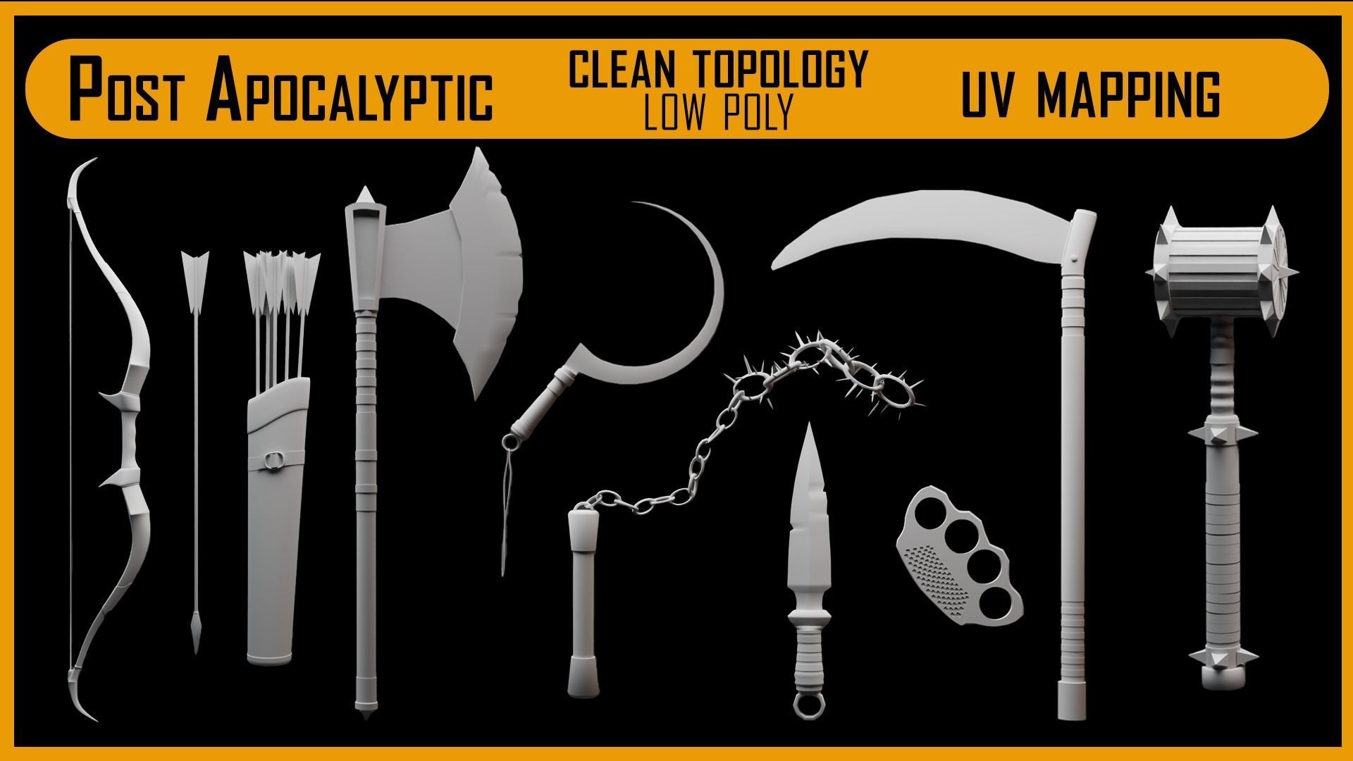 3D model 50 Post Apocalyptic Weapon Base mesh VR / AR / low-poly | CGTrader