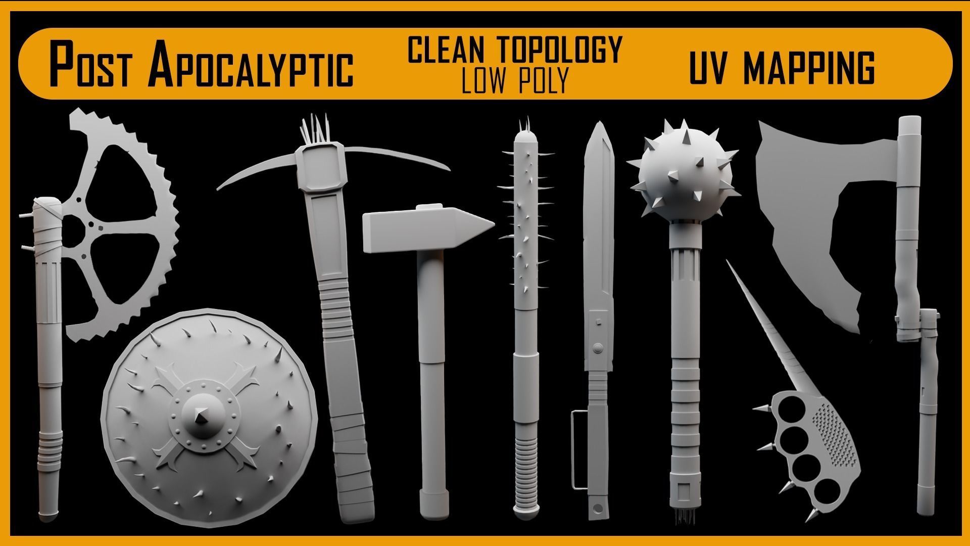 3D model 50 Post Apocalyptic Weapon Base mesh VR / AR / low-poly | CGTrader