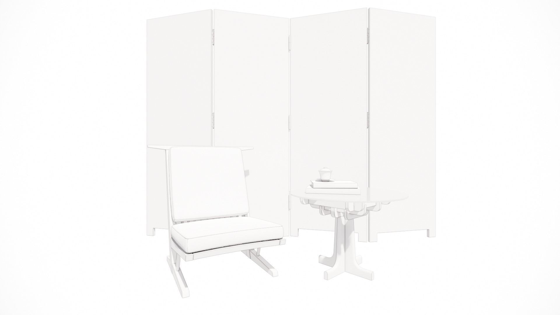 3D model DOUGONG READING ARMCHAIR VR / AR / low-poly | CGTrader