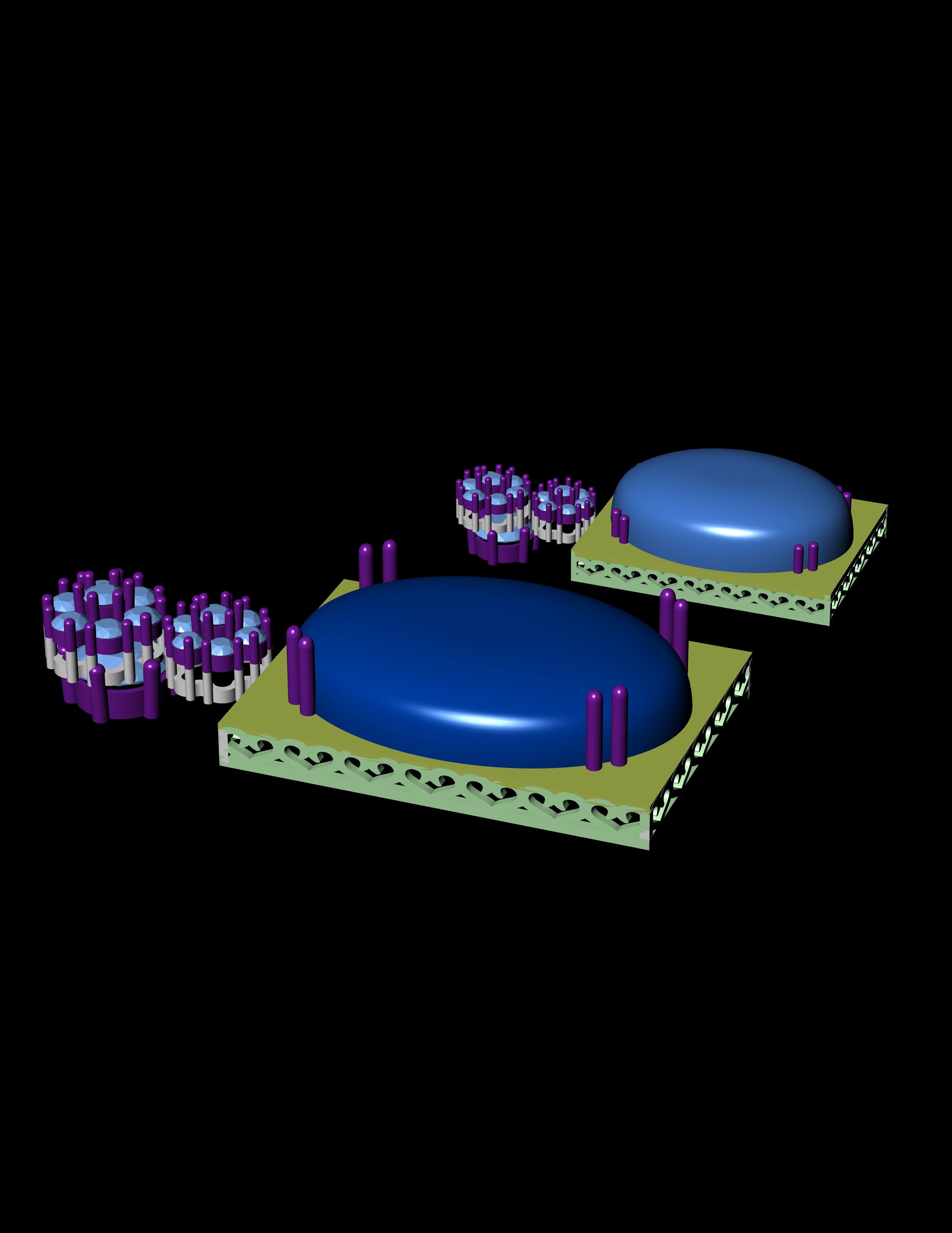 Diamond Pandent Set 3D print model 3D model 3D printable | CGTrader