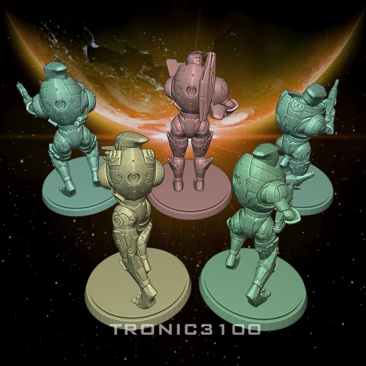 Mass Effect Turian Army Squad Miniature Pack for Tabletop games 3D ...