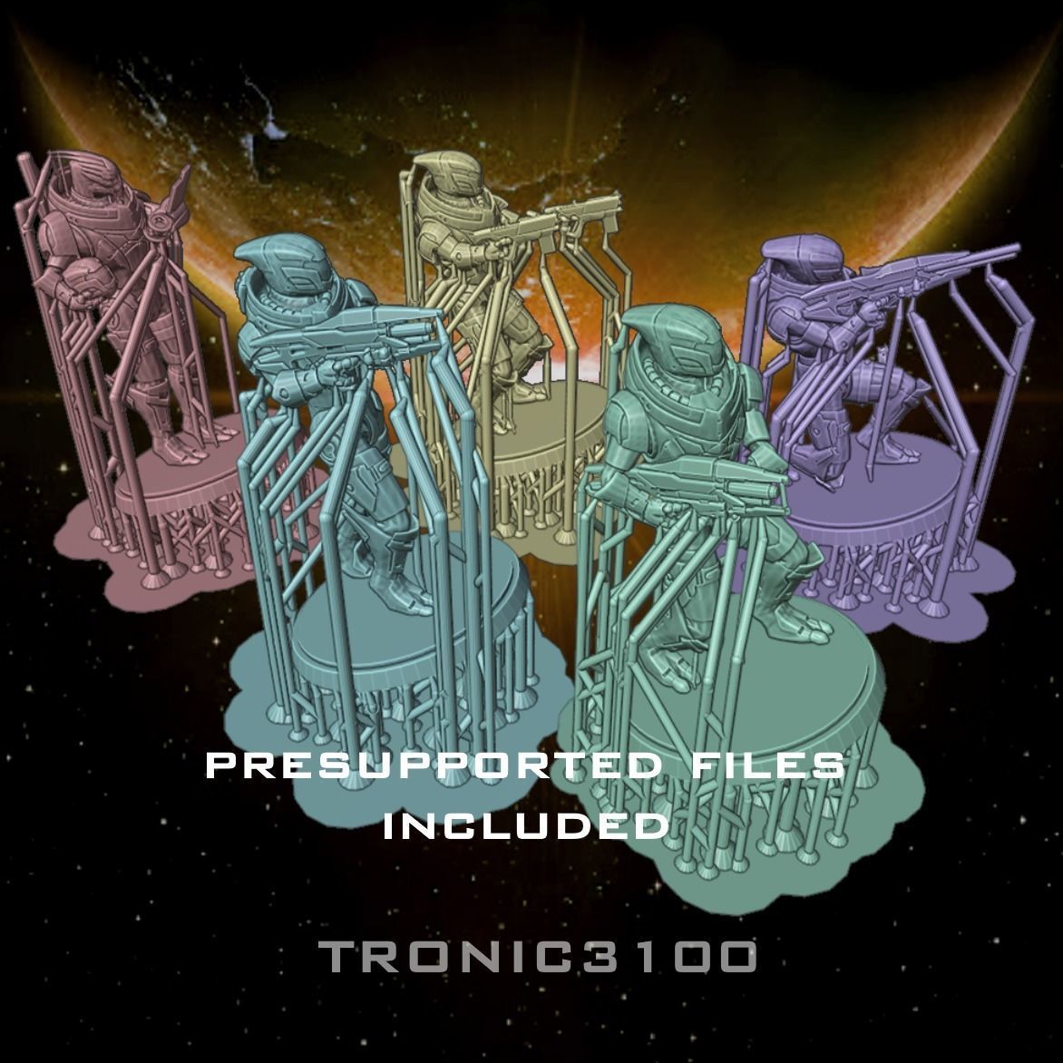 Mass Effect Turian Army Squad Miniature Pack for Tabletop games 3D ...