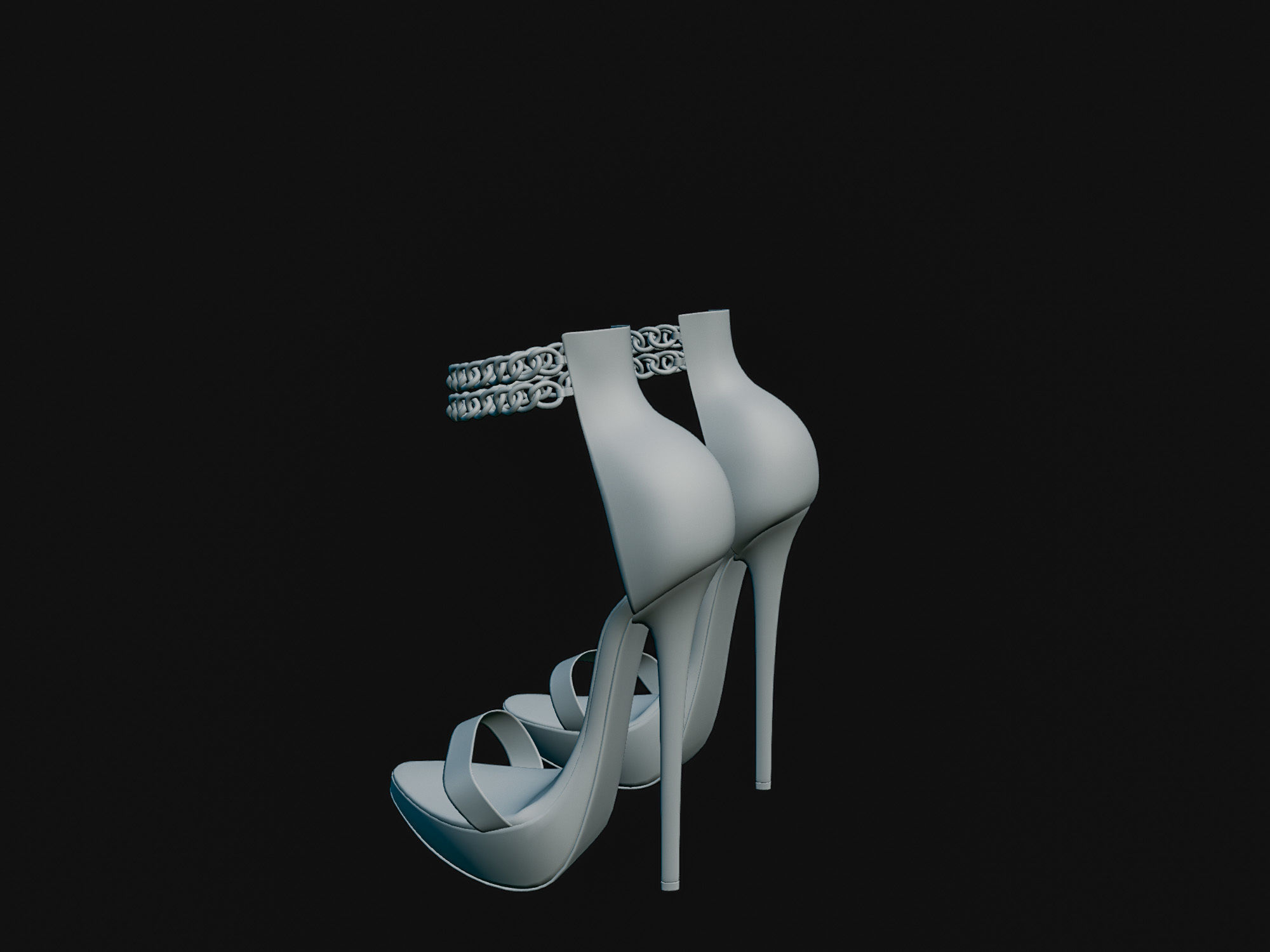 Women Sandals High Heels 3D model | CGTrader