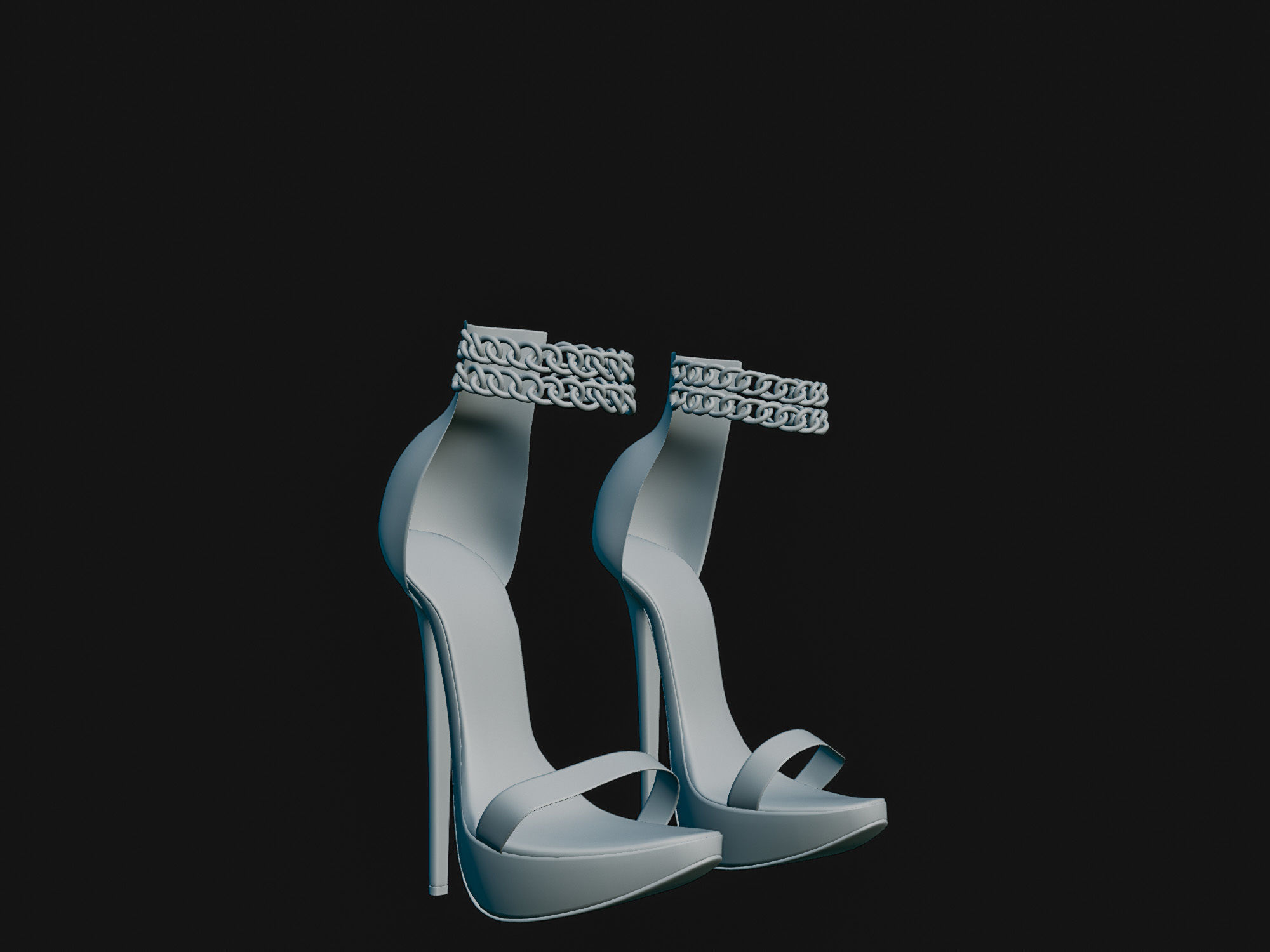 Women Sandals High Heels 3D model | CGTrader