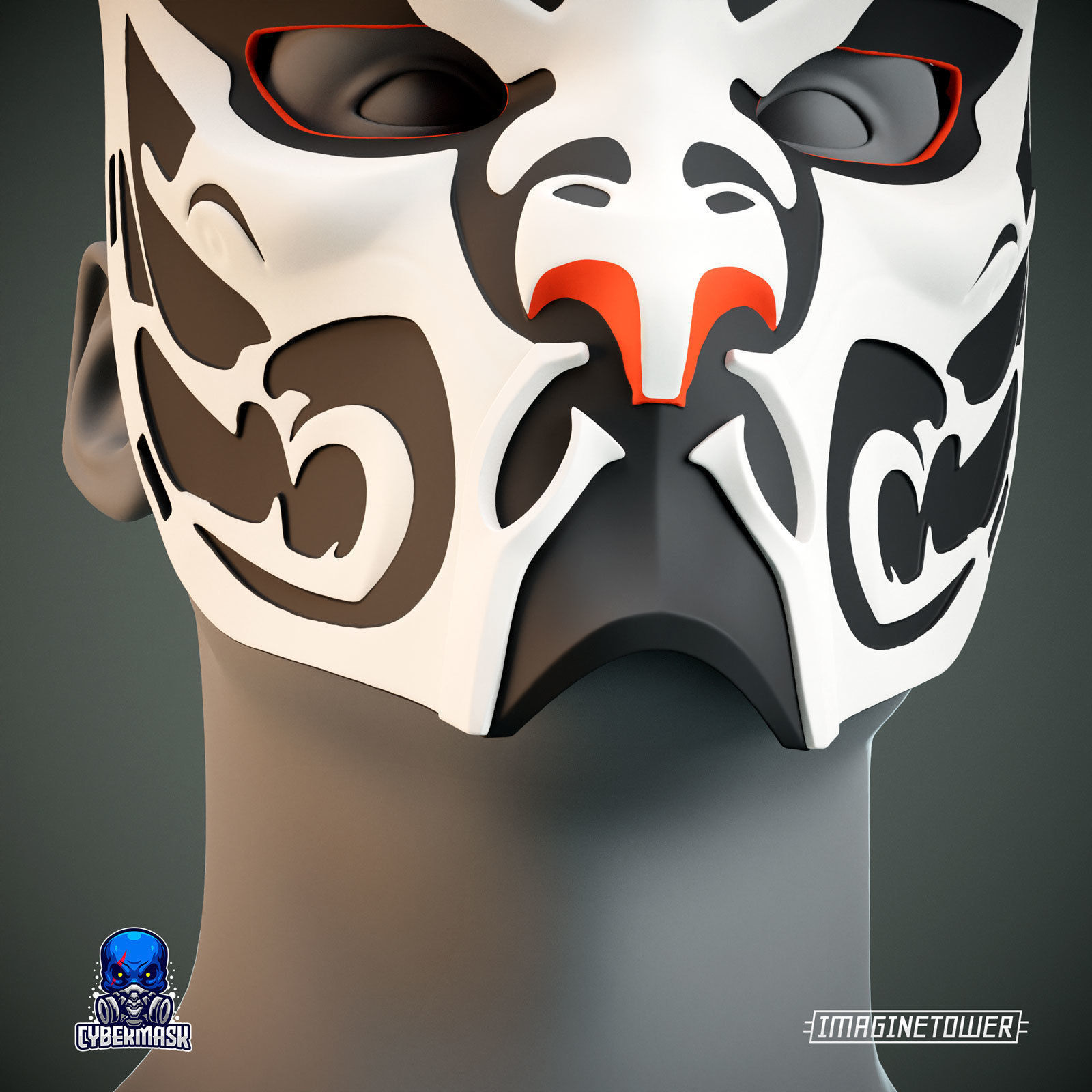 Japanese Kabuki Theatre Cosplay Mask 3D model 3D printable | CGTrader