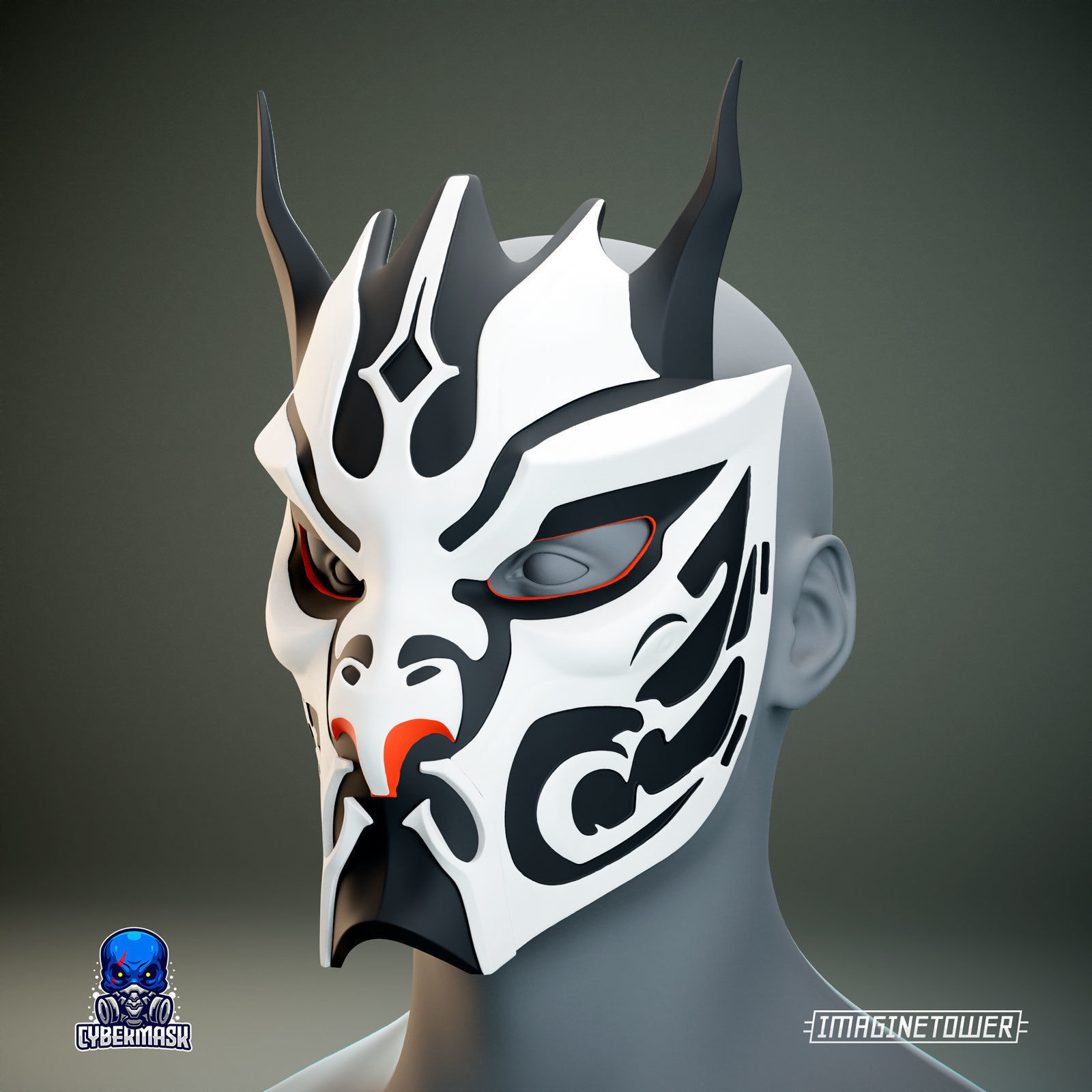 Japanese Kabuki Theatre Cosplay Mask 3D model 3D printable | CGTrader