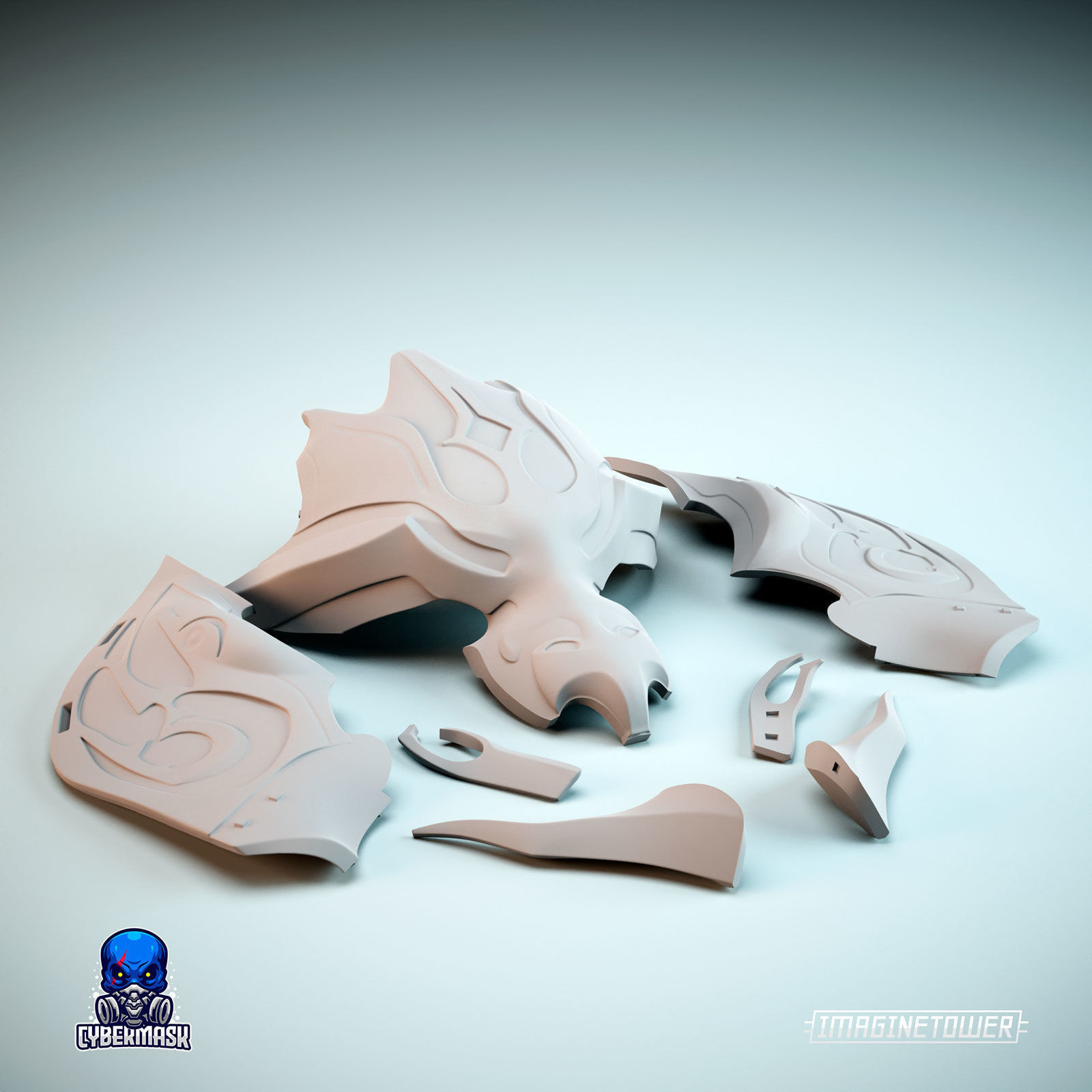 Japanese Kabuki Theatre Cosplay Mask 3D model 3D printable | CGTrader