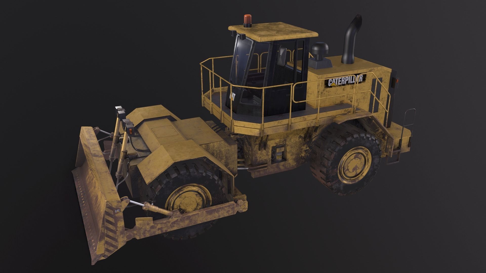 3D model Buldozer Caterpillar Concept Wheel Dozer VR / AR / low-poly ...