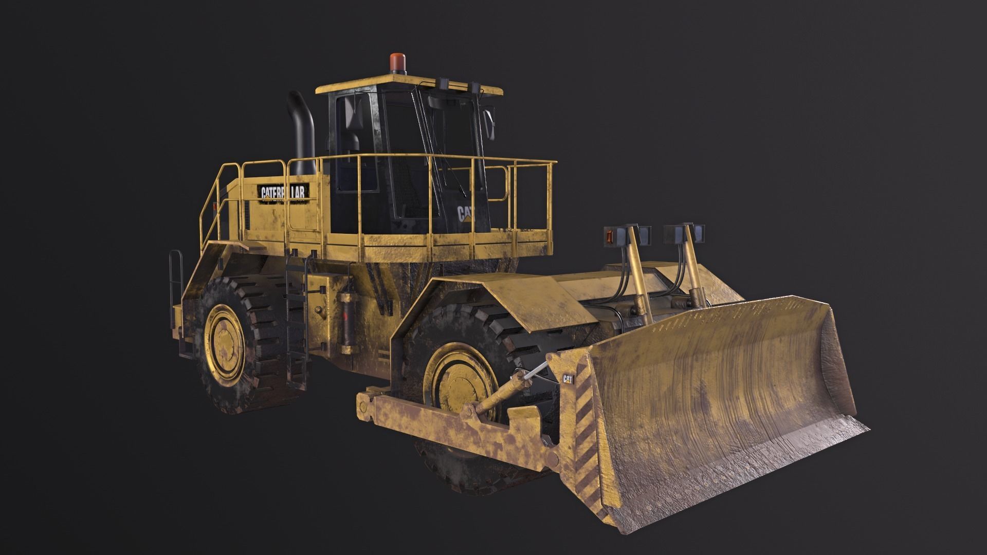3D model Buldozer Caterpillar Concept Wheel Dozer VR / AR / low-poly ...