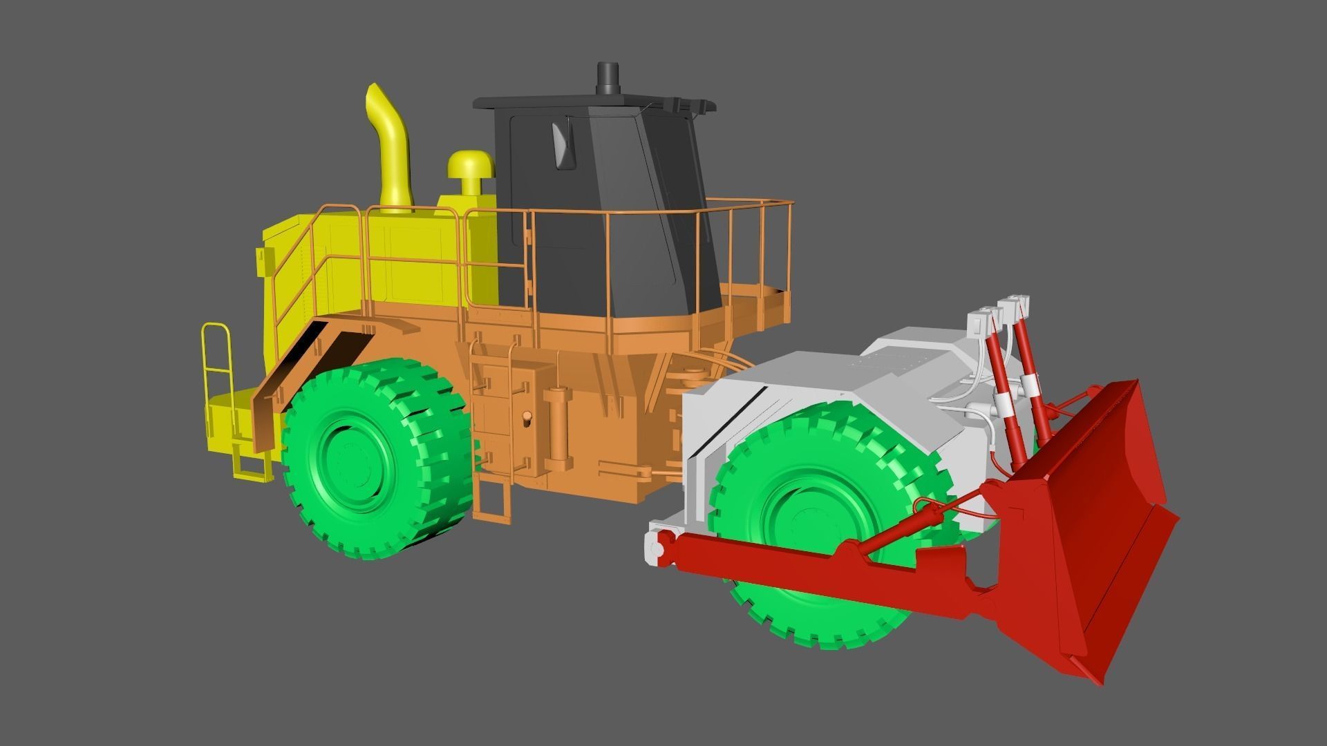 3D model Buldozer Caterpillar Concept Wheel Dozer VR / AR / low-poly ...