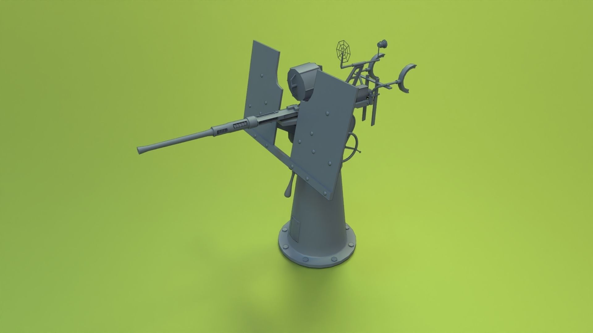 3D model Oerlikon 20mm AA gun VR / AR / low-poly | CGTrader
