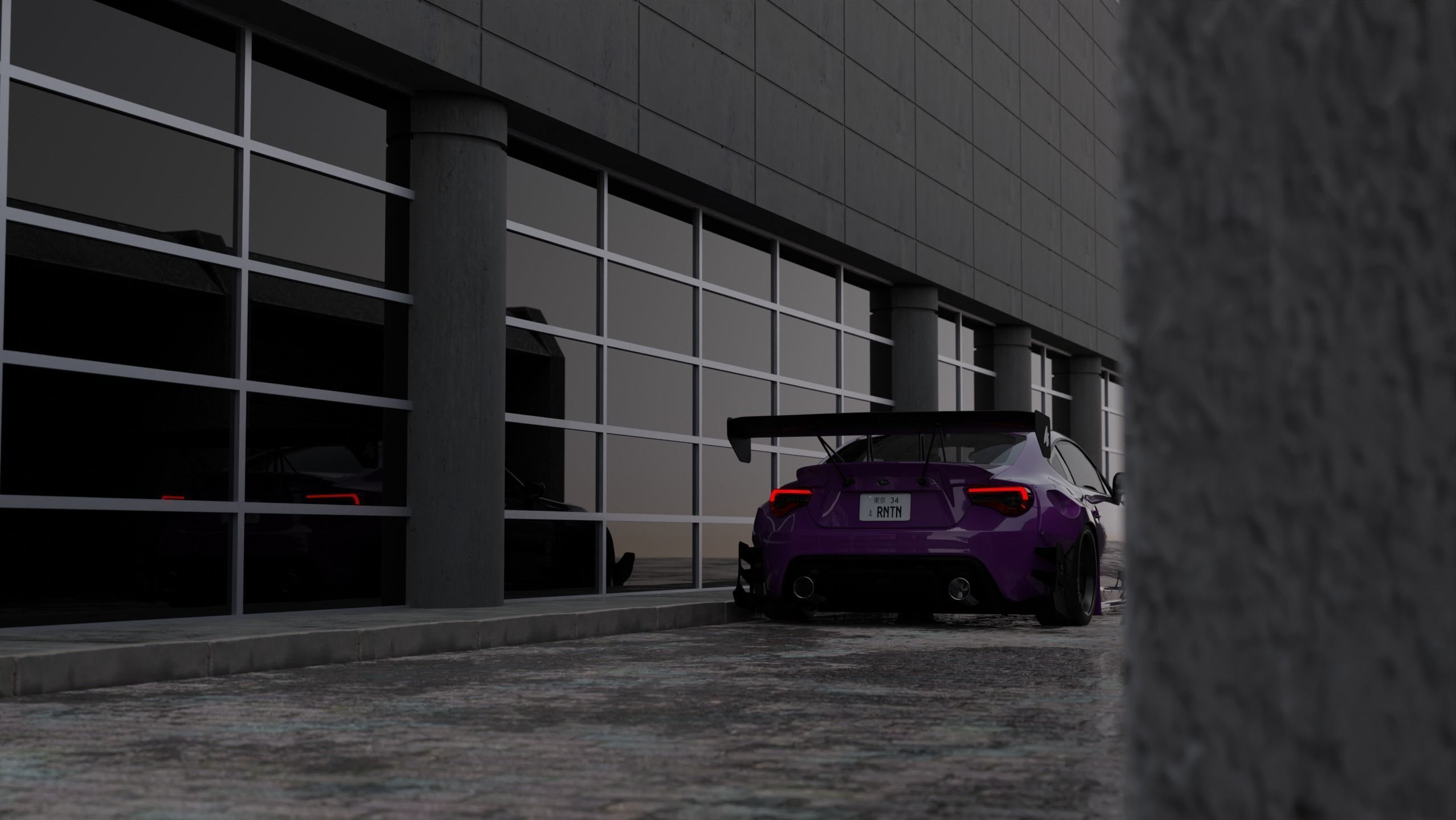 Realistic Car Alley Scene 3D Blender Textured FBX OBJ MTL Files 3D ...