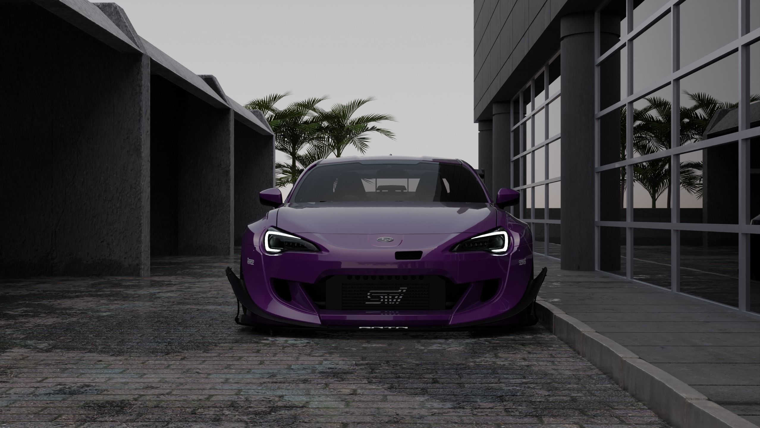 Realistic Car Alley Scene 3D Blender Textured FBX OBJ MTL Files 3D ...