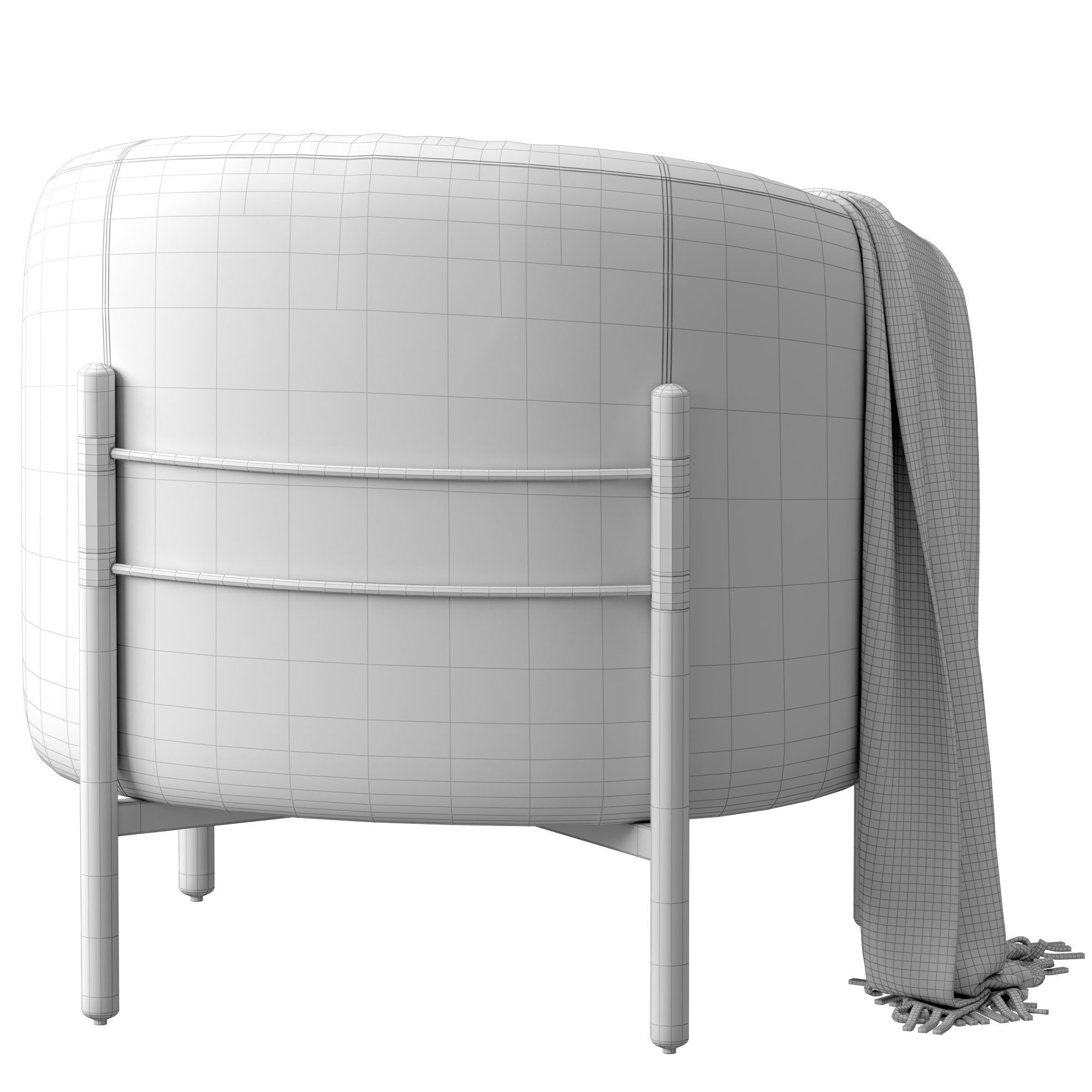 Westelm Oak Column Leg Chair 3D model | CGTrader
