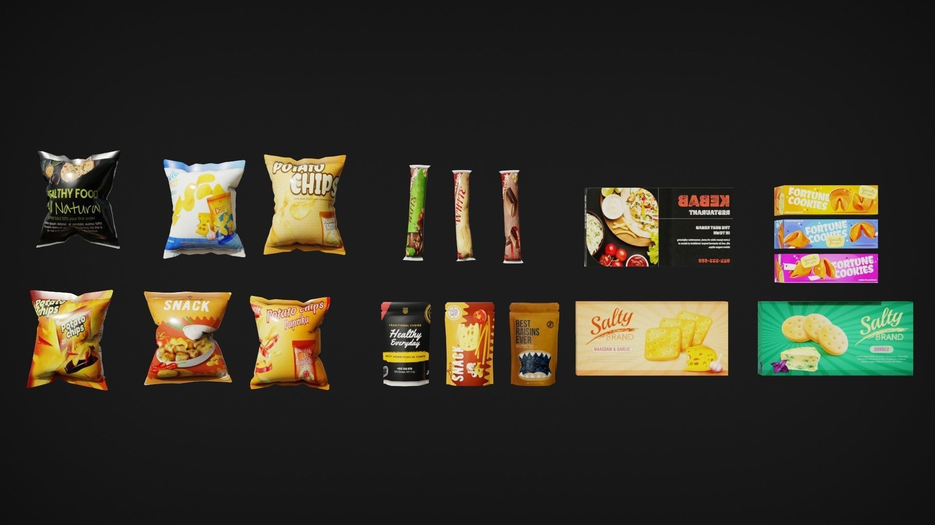 3D model Snack food packaging VR / AR / low-poly | CGTrader