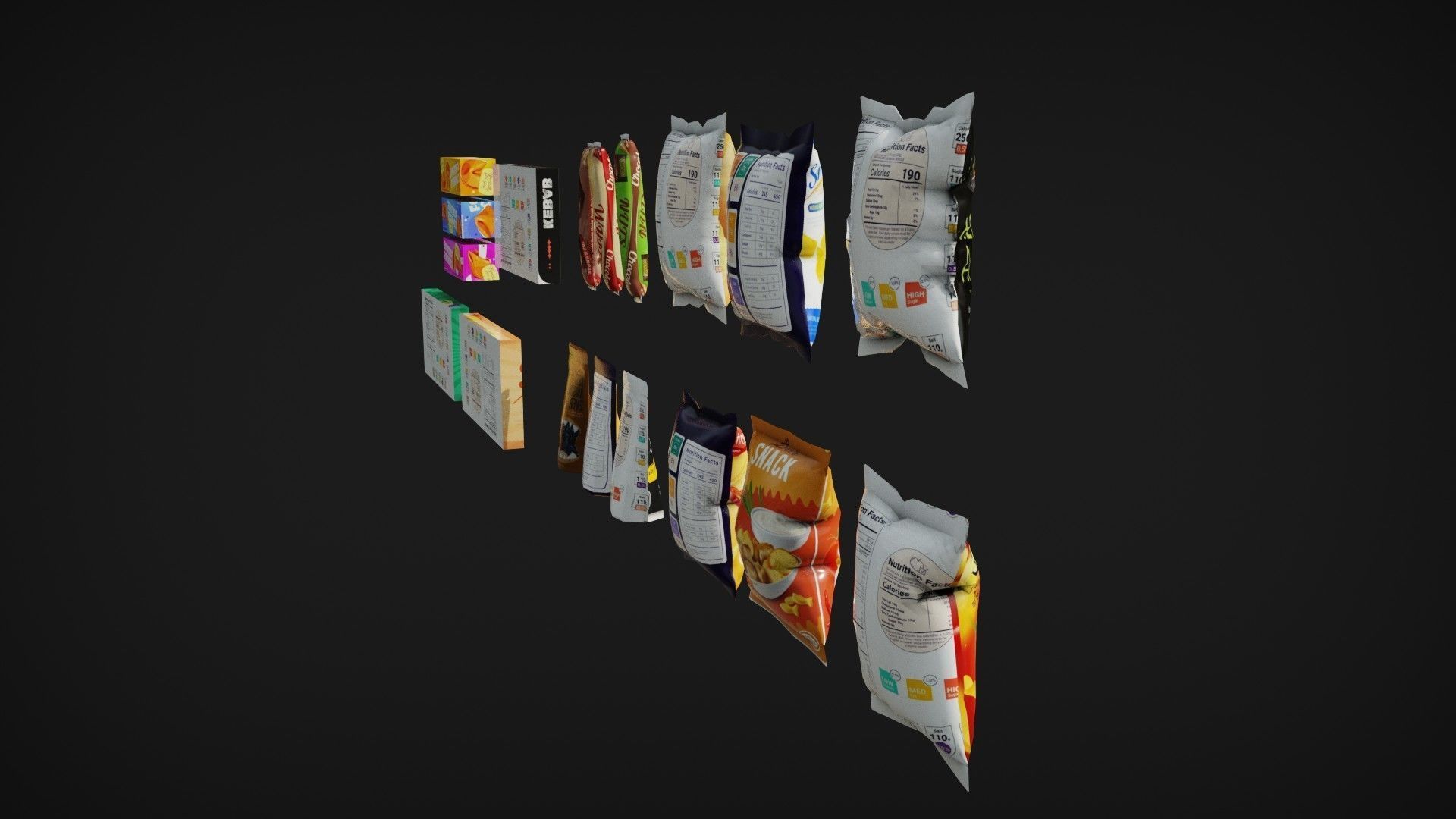 3D model Snack food packaging VR / AR / low-poly | CGTrader