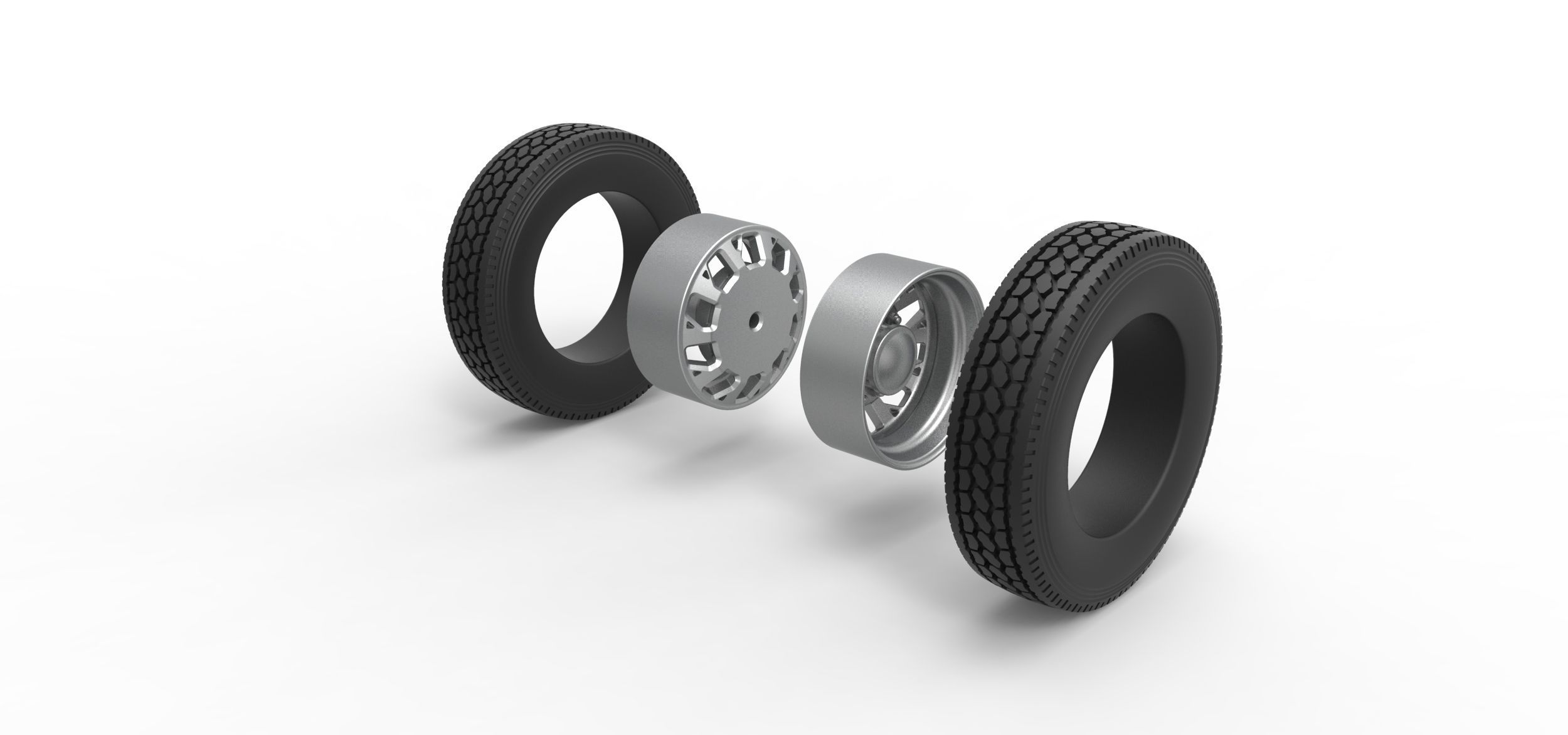 Rear custom wheel of semi truck Version 9 Scale 1 to 25 3D model 3D ...