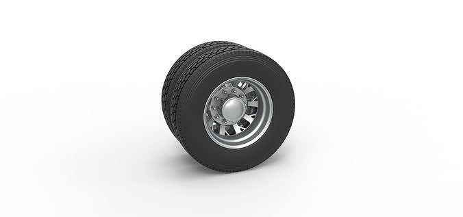 Rear custom wheel of semi truck Version 9 Scale 1 to 25 3D model 3D ...