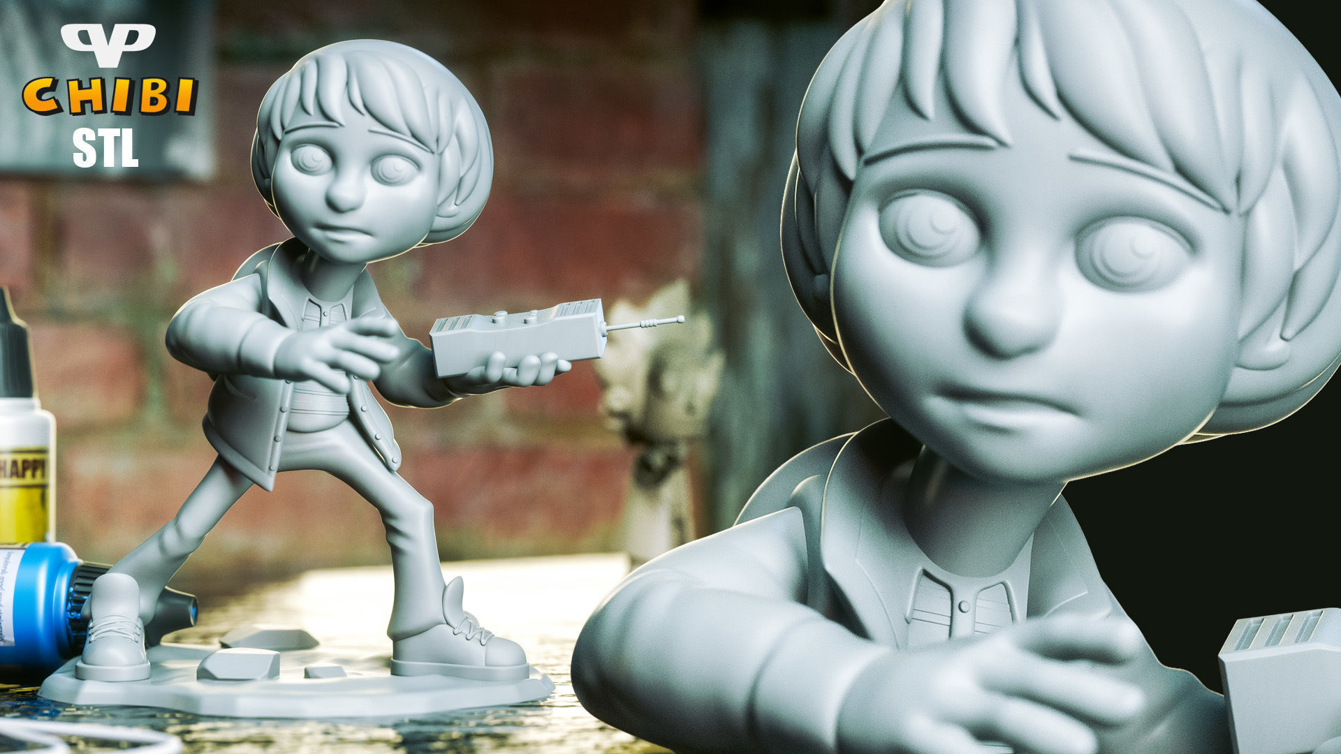 Mike Stranger Things Chibi STL for 3D Printing ChibiSTL 3DXM 3D model ...