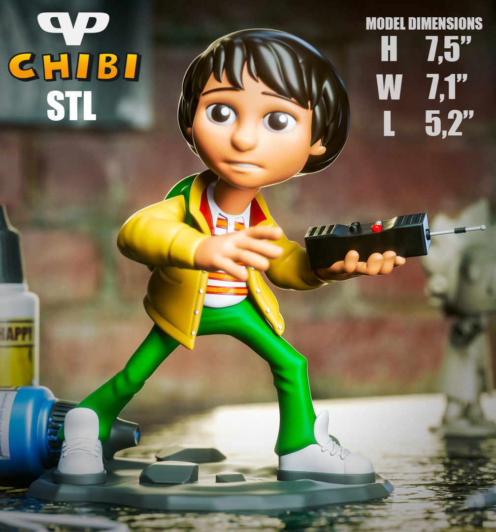 Mike Stranger Things Chibi STL for 3D Printing ChibiSTL 3DXM 3D model ...