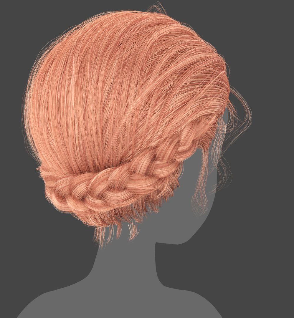 Female Braided Hairstyle Blender Particle System 3d Model Cgtrader