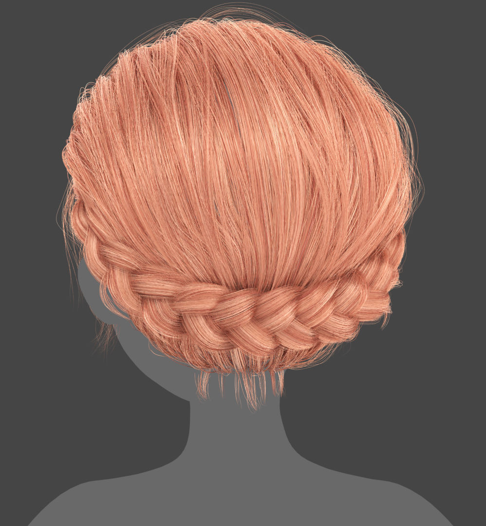 Female Braided Hairstyle-Blender Particle system 3D model | CGTrader